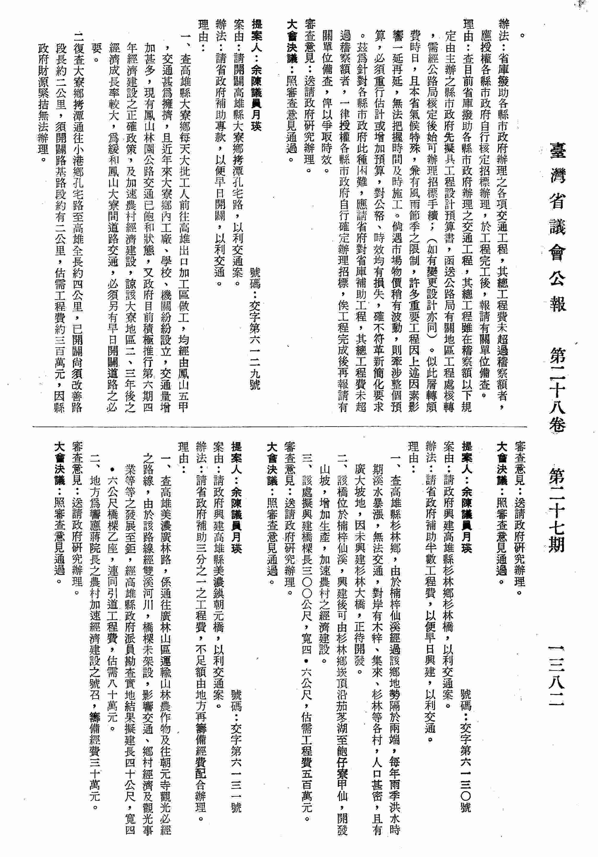 請政府興建高雄縣美濃鎮朝元橋以利交通案